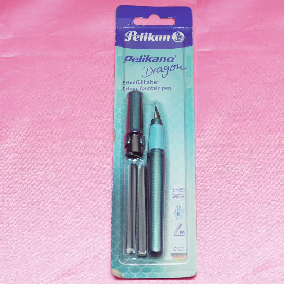 Pelikan Dragon Turquoise Green Color Body With Black Cap and Light Blue ...