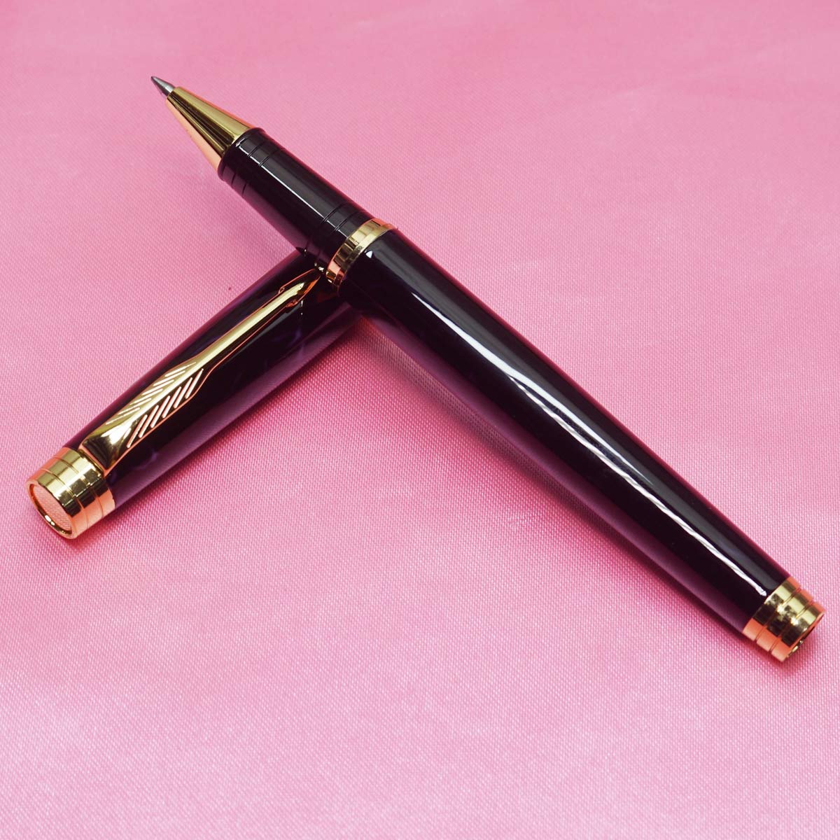 Dikawen 8033 Black With Purble Color Marble Design Body and Gold Clip ...