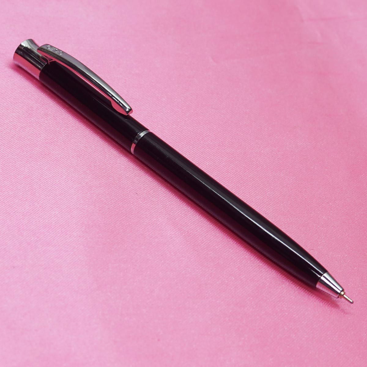 Cello Optima Black Color Body With Silver Clip Top On Stone Fine Tip ...