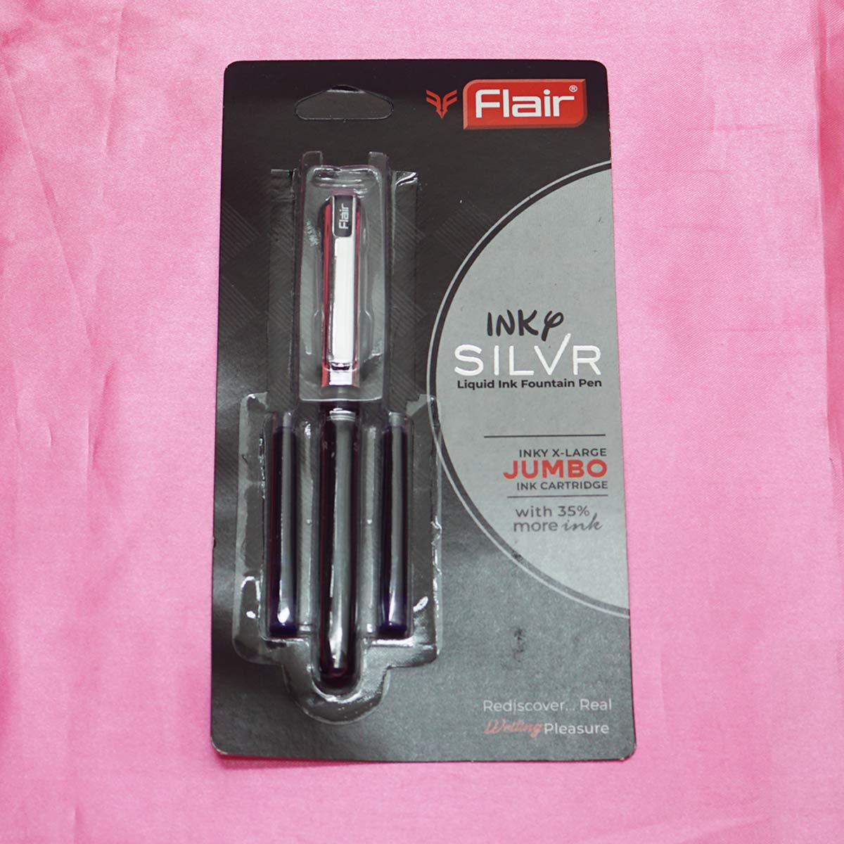 Flair Inky Silver Black Color Body With Silver Cap Fine Nib Cartridge ...