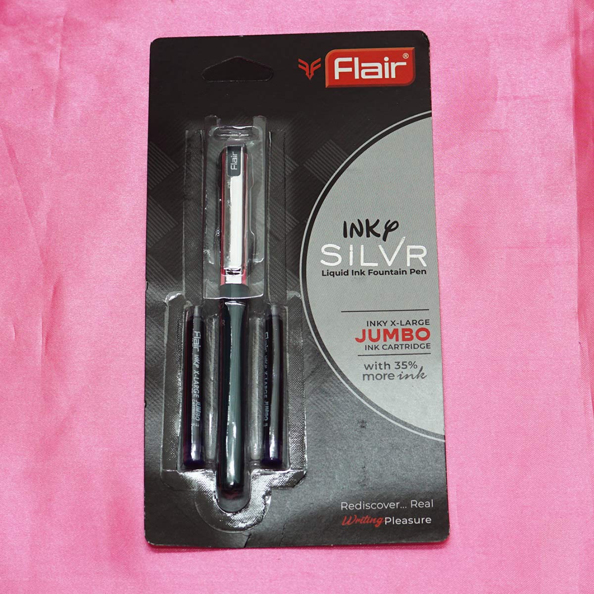 Flair Inky Silver Green Color Body With Silver Cap Fine Nib Cartridge ...