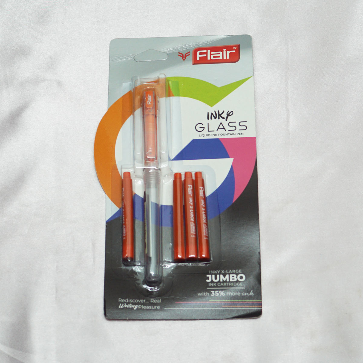 Flair Inky Glass Transparent Color Body With Orange Cap Fine Nib ...