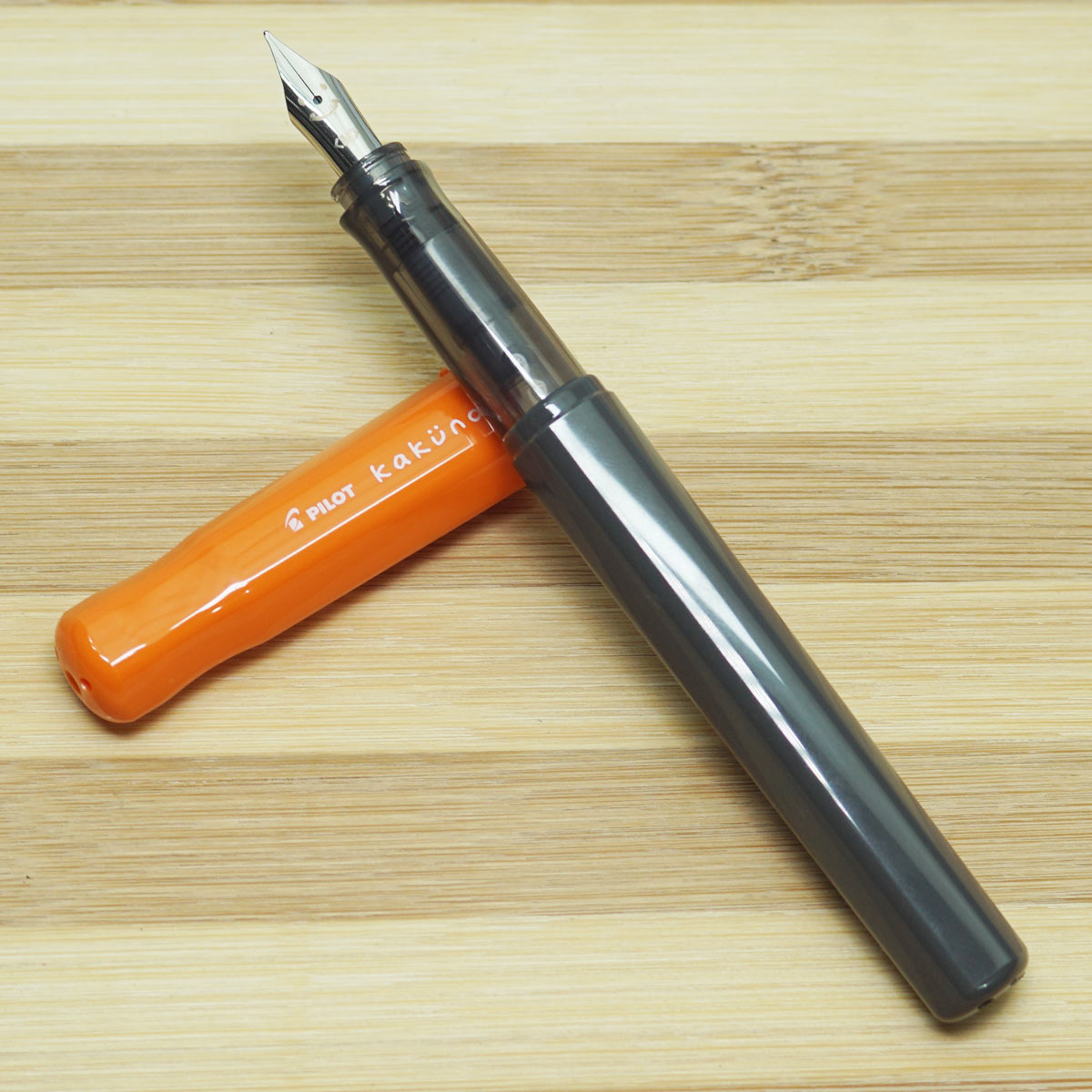 Pilot 1837A Kakuno Grey Color Body With Orange Color Cap Medium Nib ...