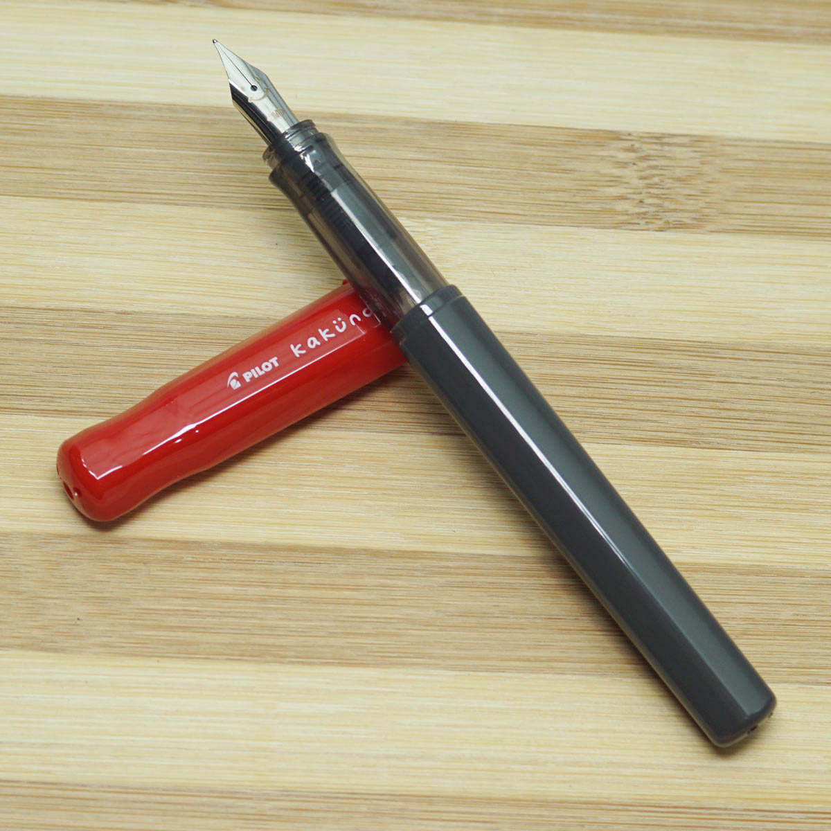 Pilot 1825A Kakuno Grey Color Body With Red Color Cap Medium Nib ...