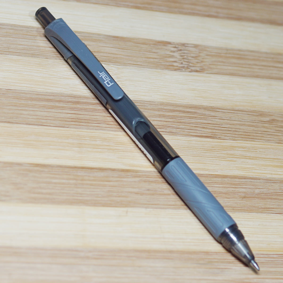 Flair V2 Gel Transparent Body with Grey Color Clip Medium Tip Click ...