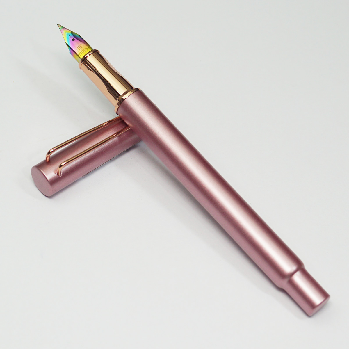 Luoshi 3907 Pink Color Body With Copper Clip EF Nib Converter Type ...