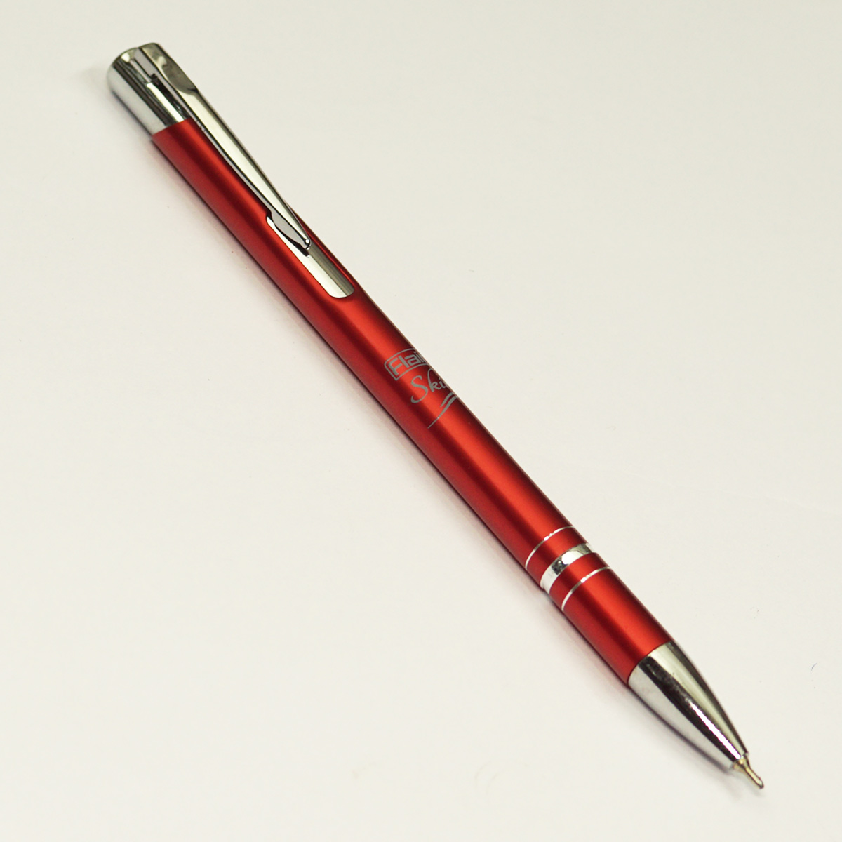 Flair SKIN Red Color Body With Silver Clip Fine Tip Retractable Type ...
