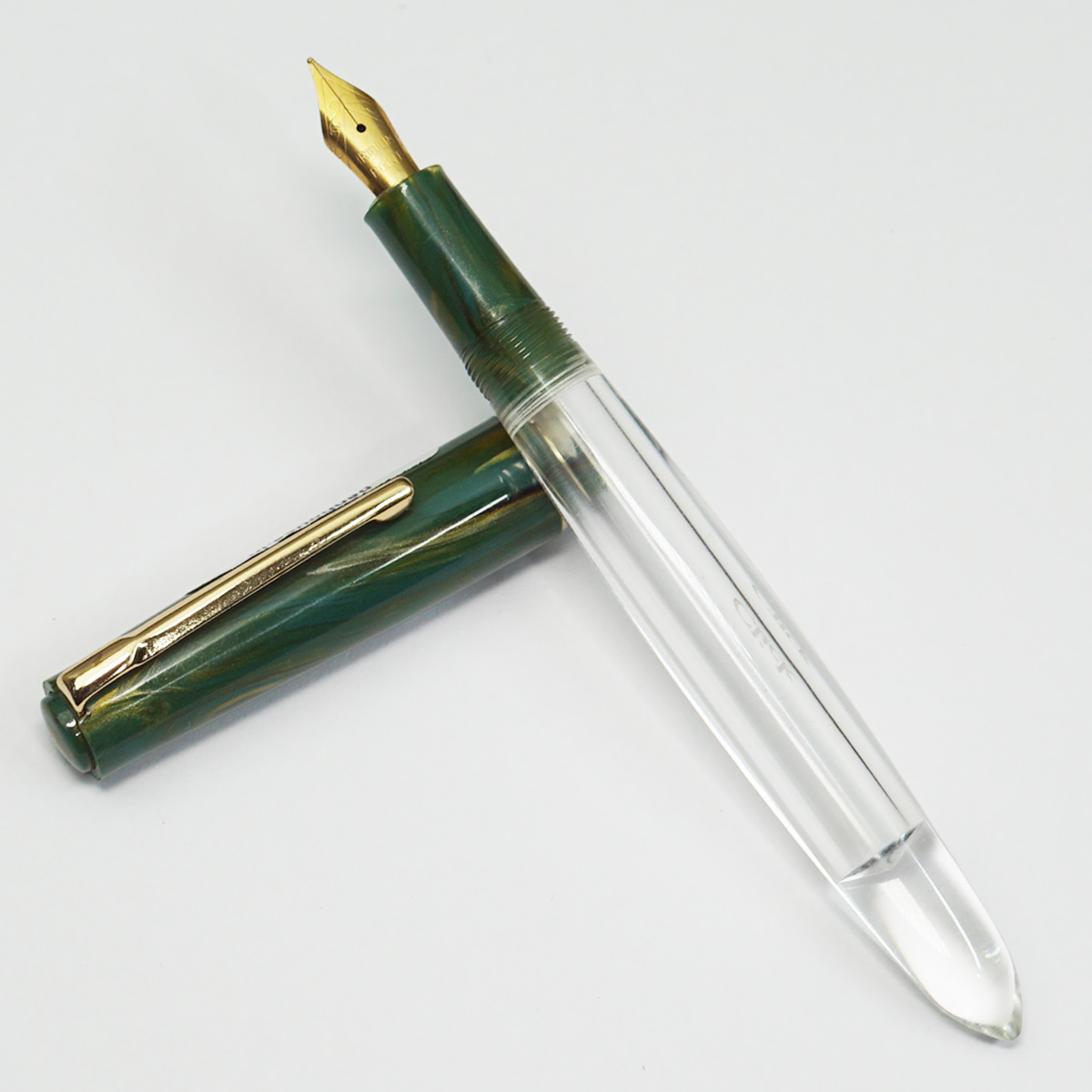 Click Black Bird Transparent Body With Marble Green Color Cap And Gold ...