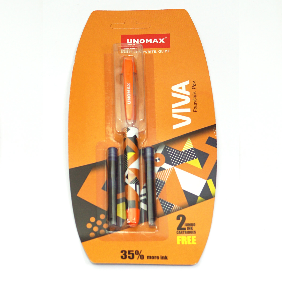 Unomax Viva Orange Color Pattern Designed Body With Fine Nib With 2 ...
