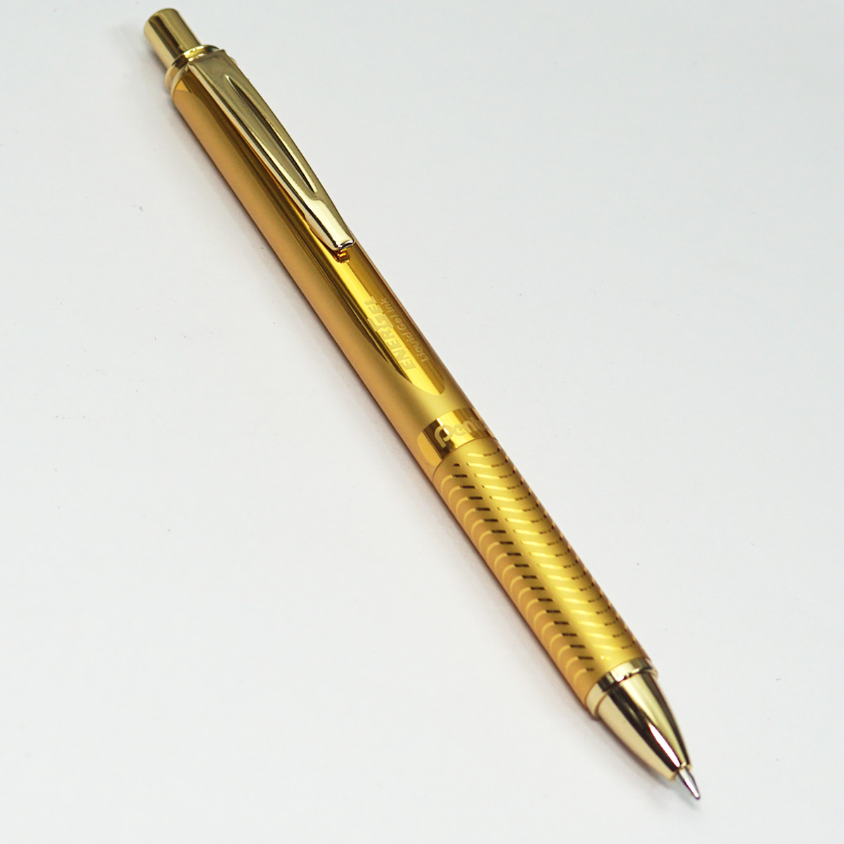 Pentel Energel 0.7mm Premium Gold Colod Body With Blue Wrinting Click ...
