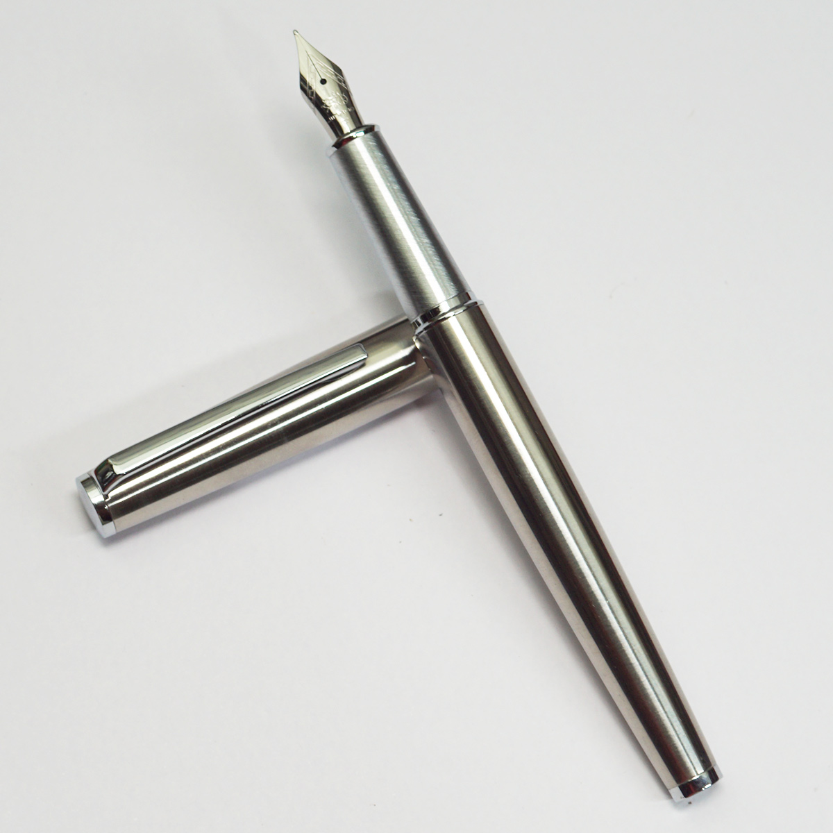 Jinhao 95 Full Silver Color Body With Cap Fine Nib Converter Type Fountain Pen SKU 23290