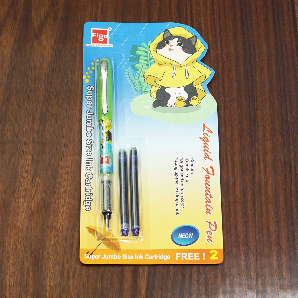 Figo Meow Blue Color Design Body With Green Color Cap Fine Nib ...