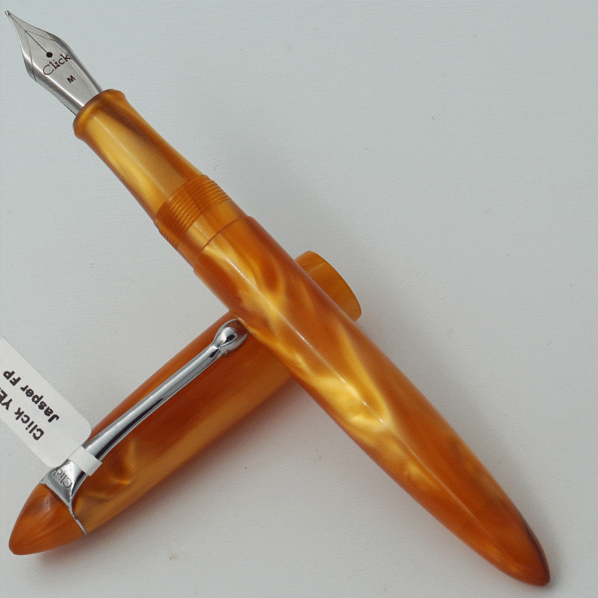 Click YEN Jasper Orange Color Marble Acrylic Body And Cap Silver Color ...