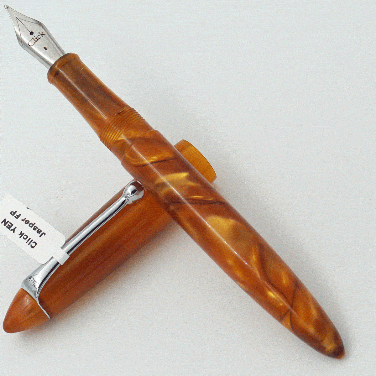 Click YEN Jasper Orange Color Marble Acrylic Body And Cap Silver Color ...