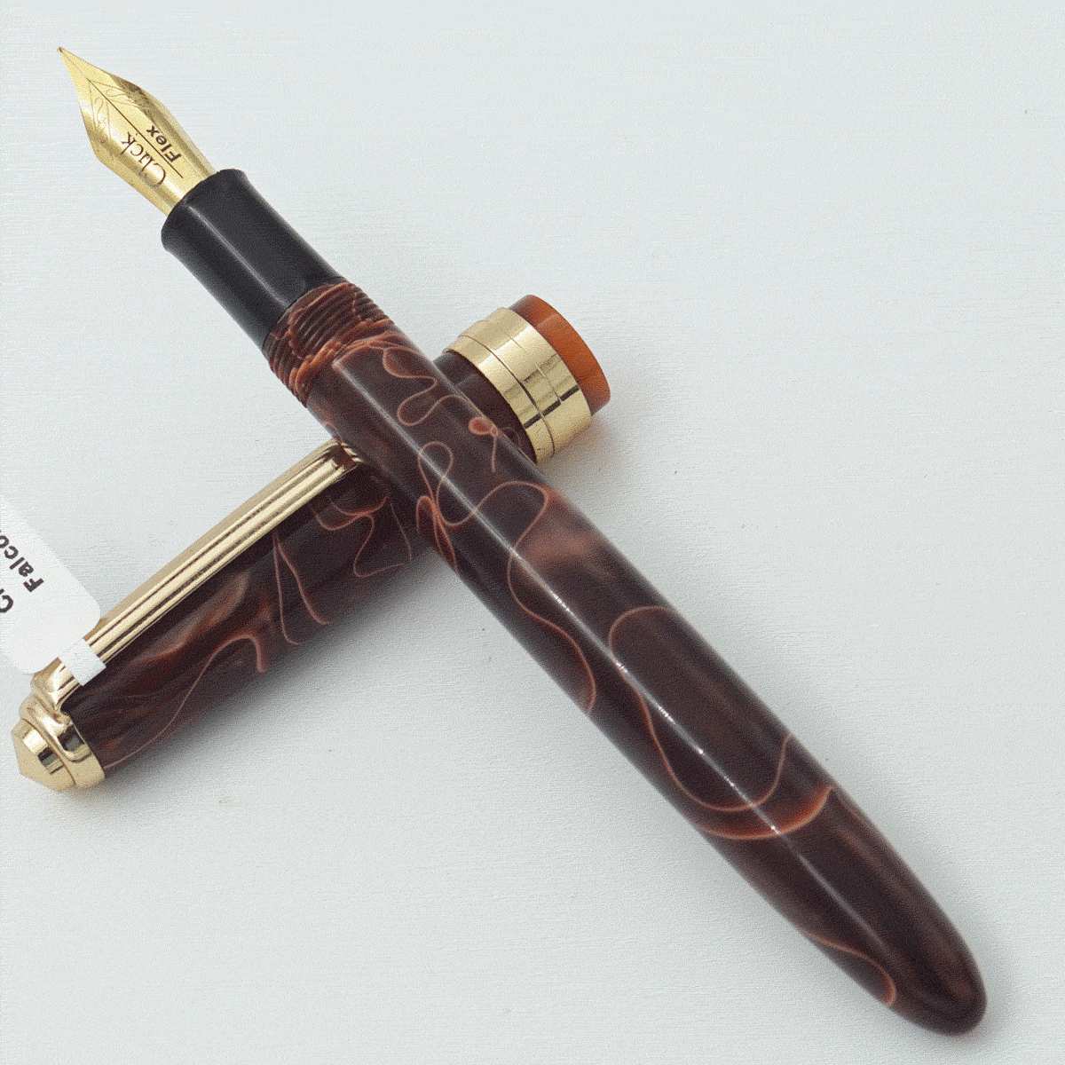Click Falcon Brown Color Acrylic Body With Golden Color Clip No 35 GT Fine Nib Eye Dropper Model ...