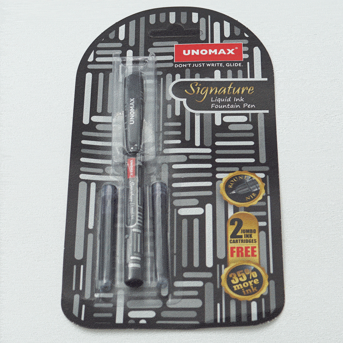 Unomax Signature Black Color Design Body With Black Color Cap Fine Nib ...