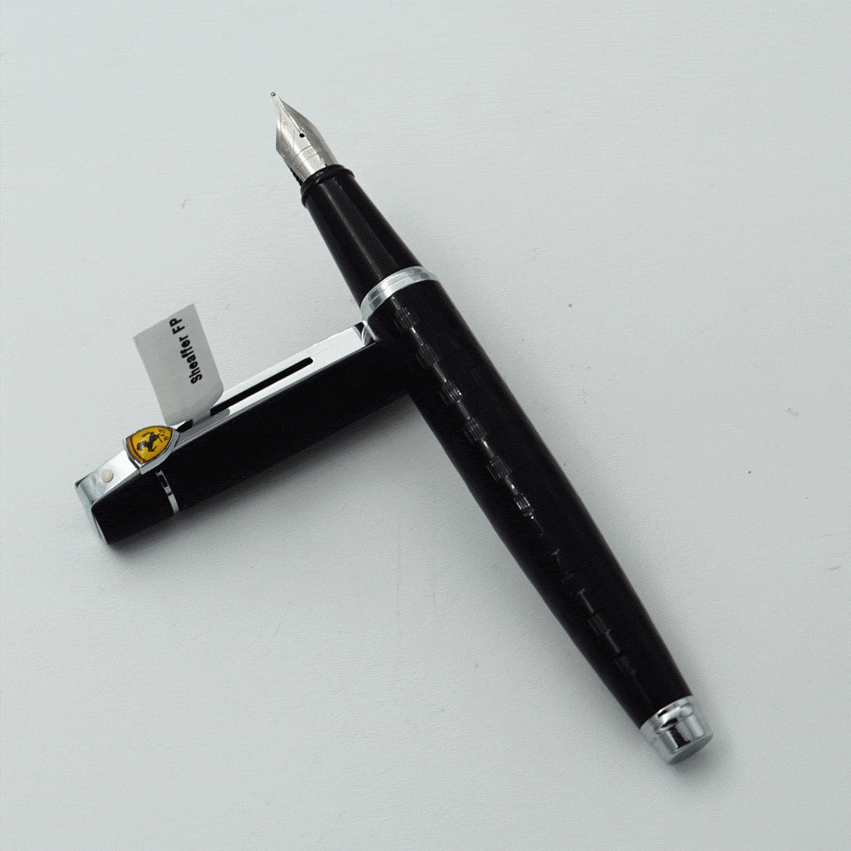 Sheaffer 300 Black Color Swatch Design Body With Silver Clip Medium Nib ...