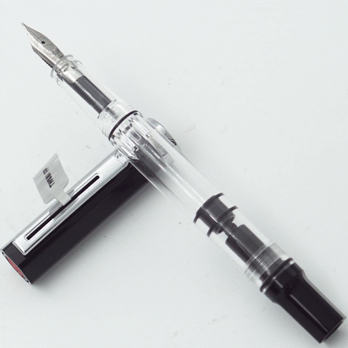 TWSBI Transparent Body With Black Color Cap And Silver Clip Medium Nib ...