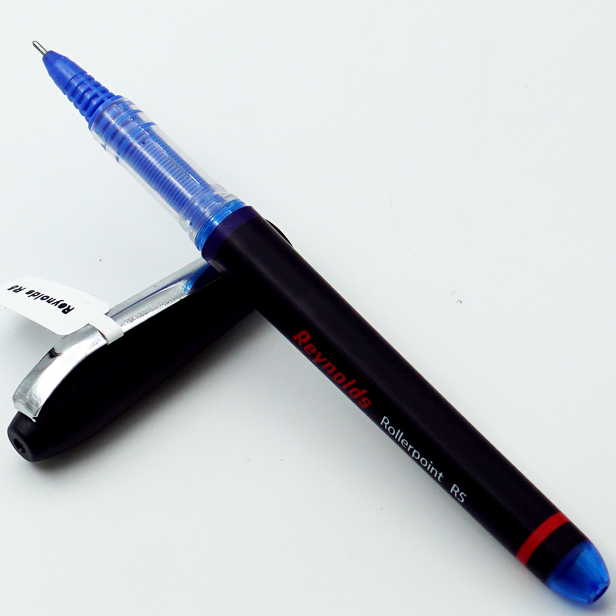 Reynolds R5 Black Color Body With Silver Clip 0.5mm Tip Blue Writing ...