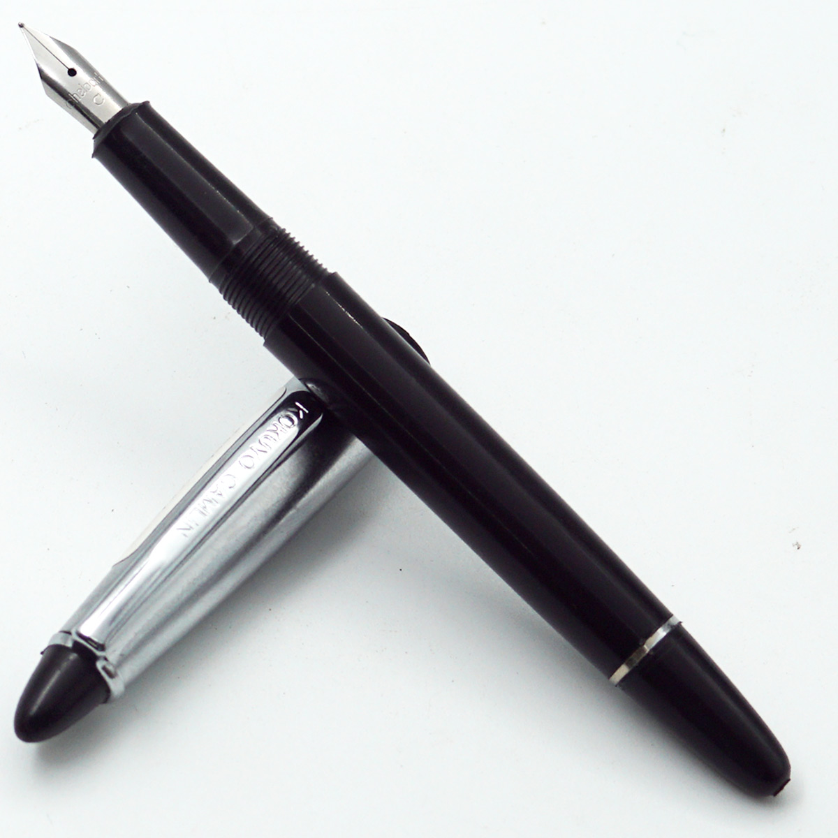 Camlin 18 Black Color Body With Silver Color Cap Fine Nib Eye Dropper ...