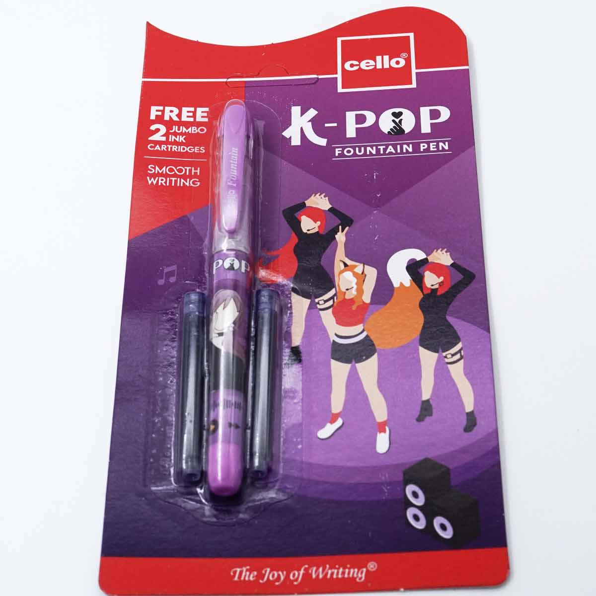 Cello K-Pop Designed Purple Color Body Fountain Pen With 2 Ink ...
