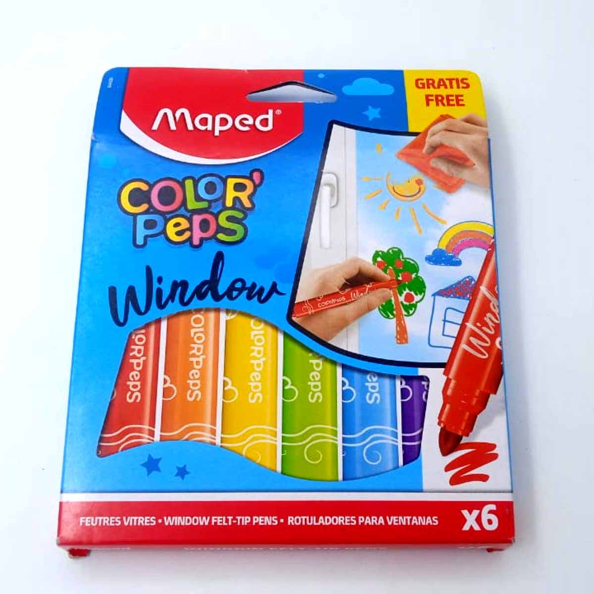 Maped 844820 Window Felt Tip Pens 6N With Gratis SKU 25768