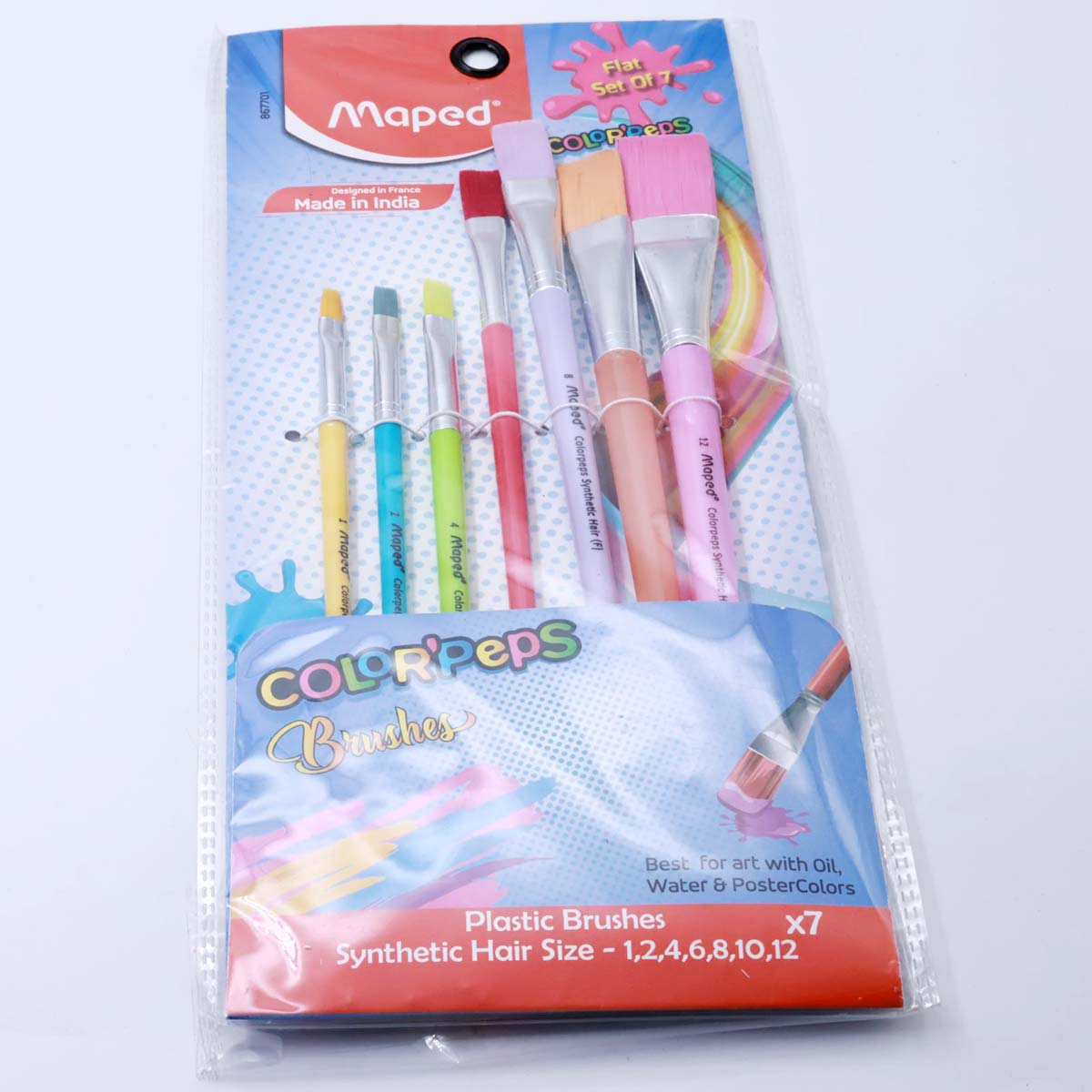 Maped 867701 Color Peps Set Synthetic Hair Size 7N Multicolor Paint ...