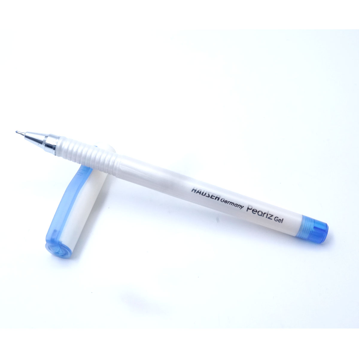 Hauser Germany Pearlz Gel White With blue Clip And Cap Type Gel Pen SKU ...