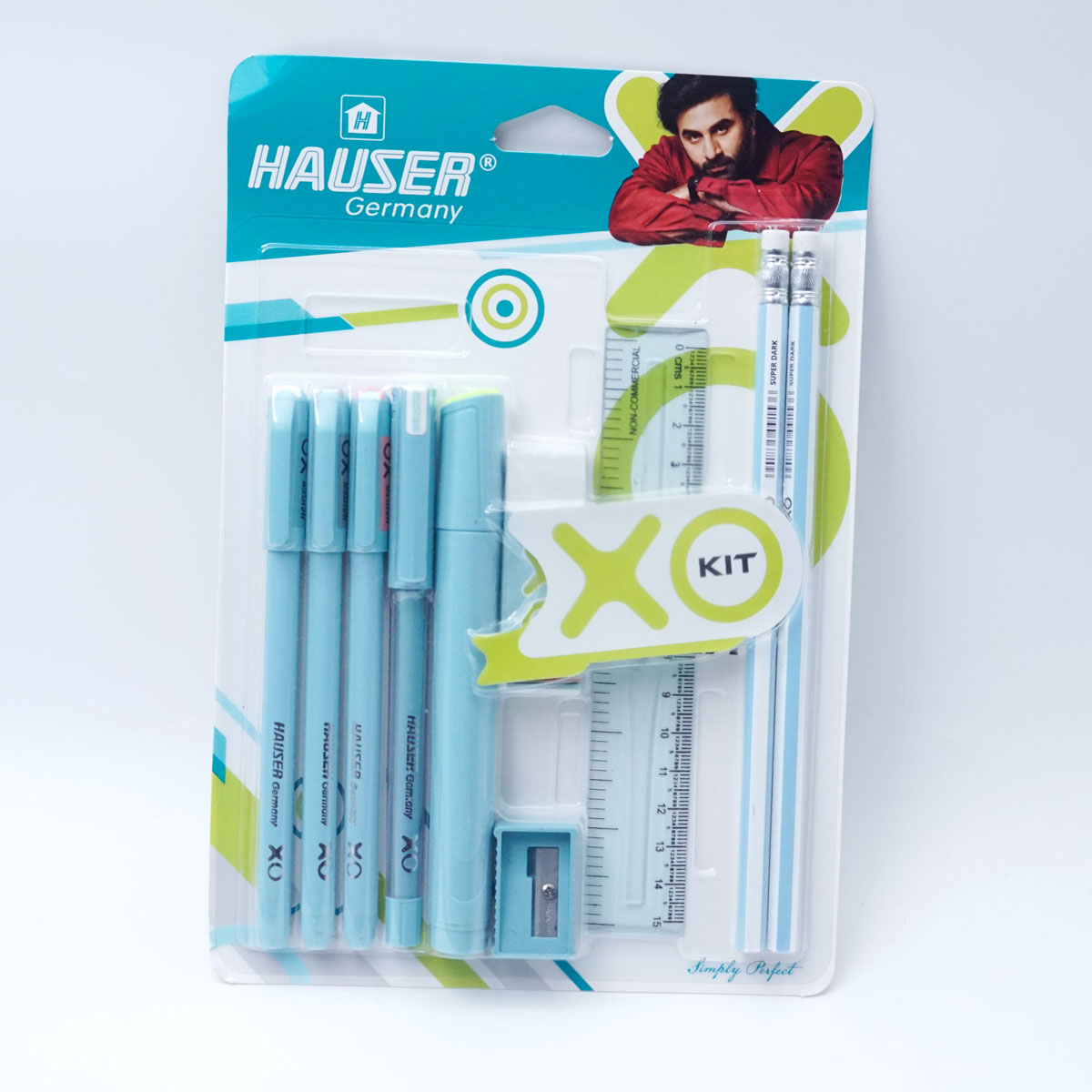 Hauser Xo Kit Blue Color 3 Pieces Ball pen (Blue, Black & Red) 1 Jumbo ...