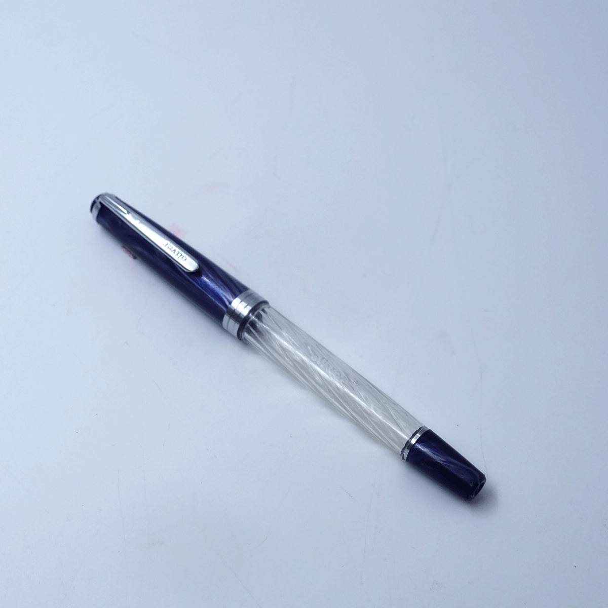 Oliver Blue Color Cap Silver clip transparent Body Eyedropper Type Fine ...