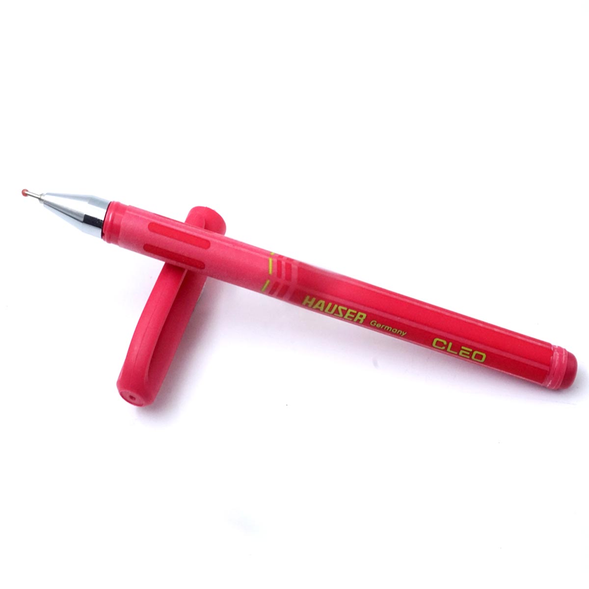 Hauser Cleo Red Color Body Red Writing Cap Type Ball Pen SKU 26662