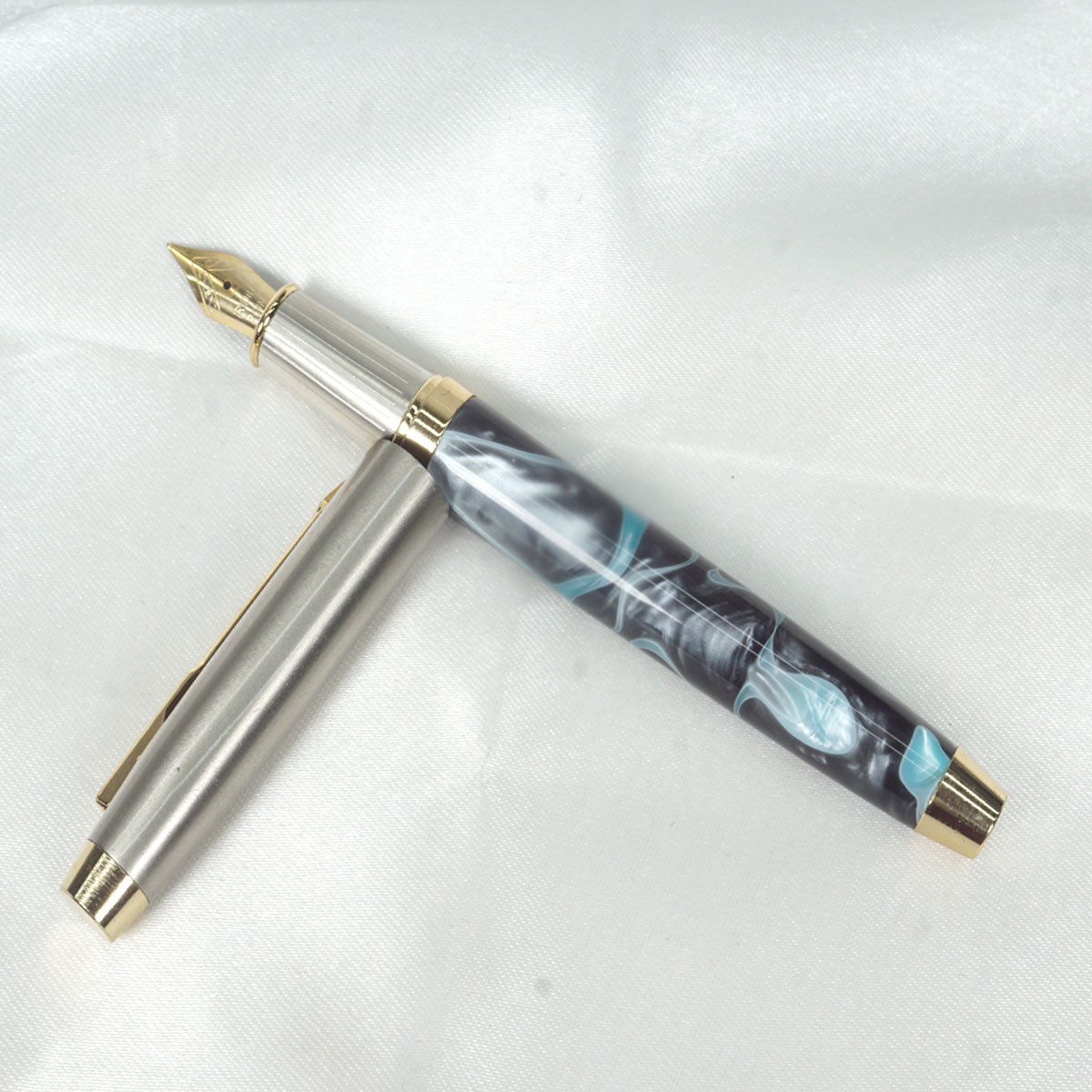 Oliver Cloud Acrylic Black With Sky Blue Marble Design Converter Type ...