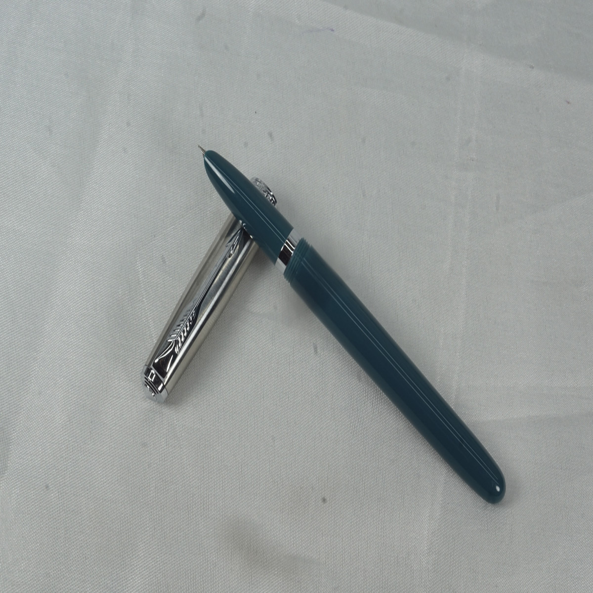 Jinhao 86 Peacock Blue Color Body and Silver Cap Hooded Nib Convertor ...