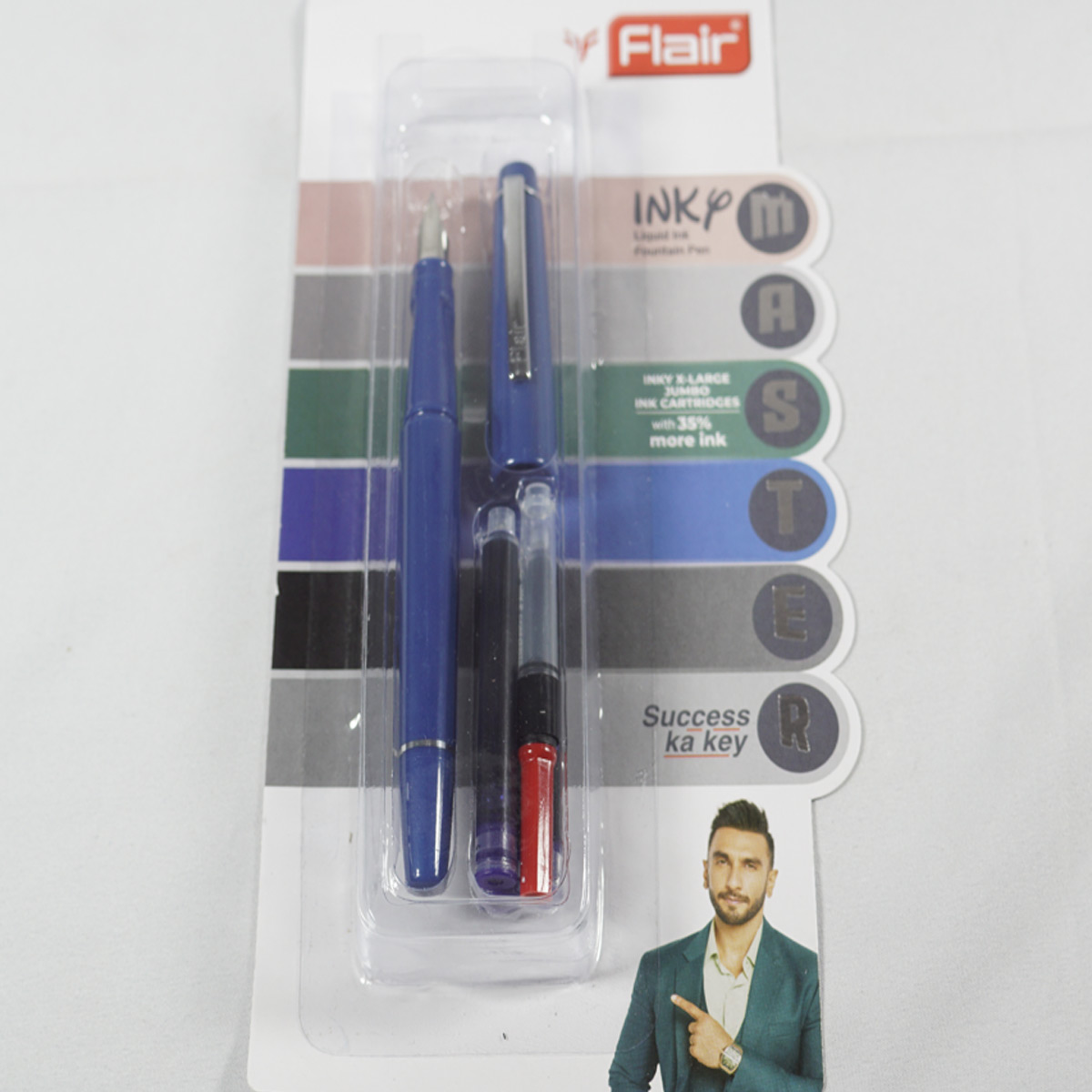 Flair Inky Master Blue Color Body With Silver Clip Fine Nib Converter ...