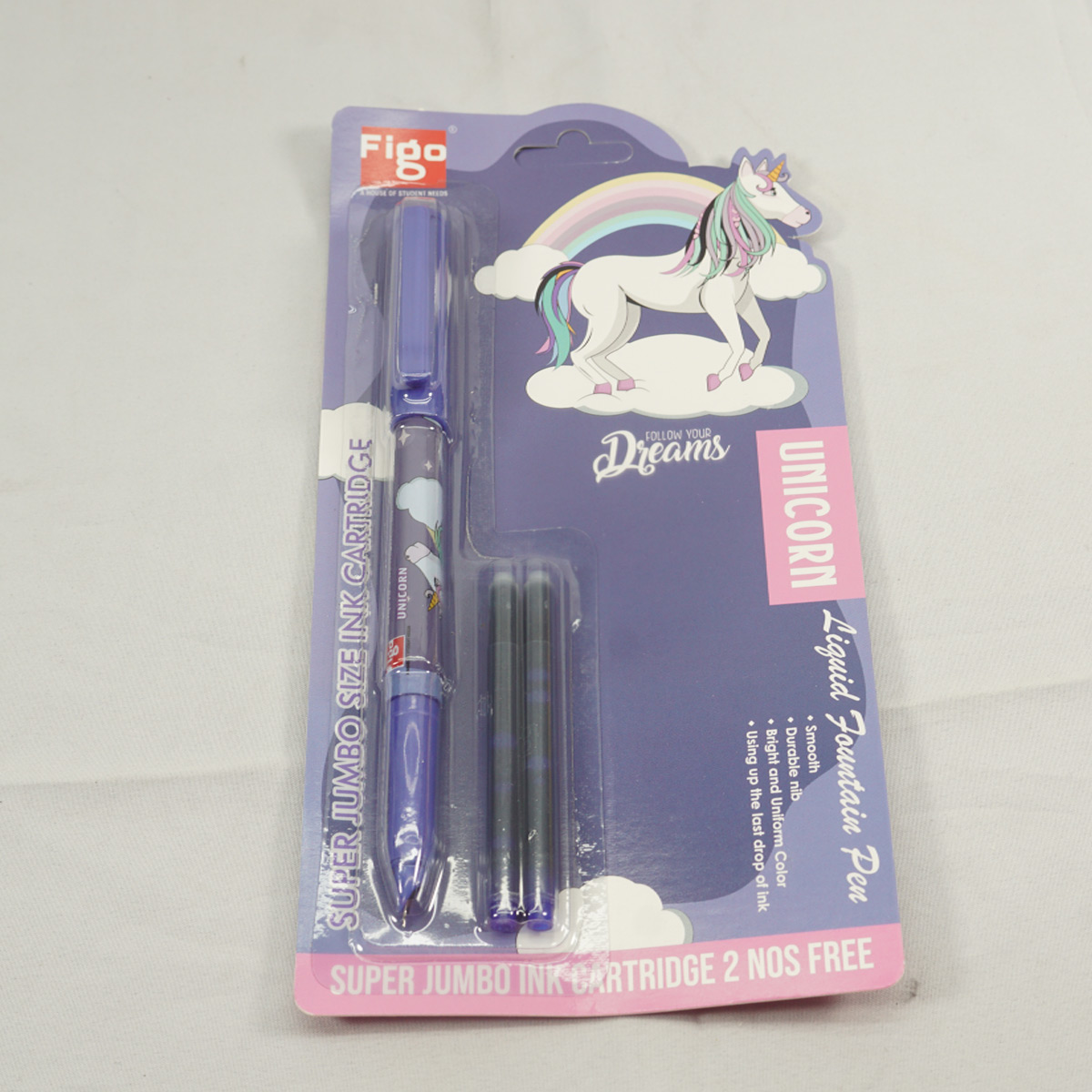 Figo Unicorn Design Blue Color Body and Cap Fine Nib Cartridge Type ...