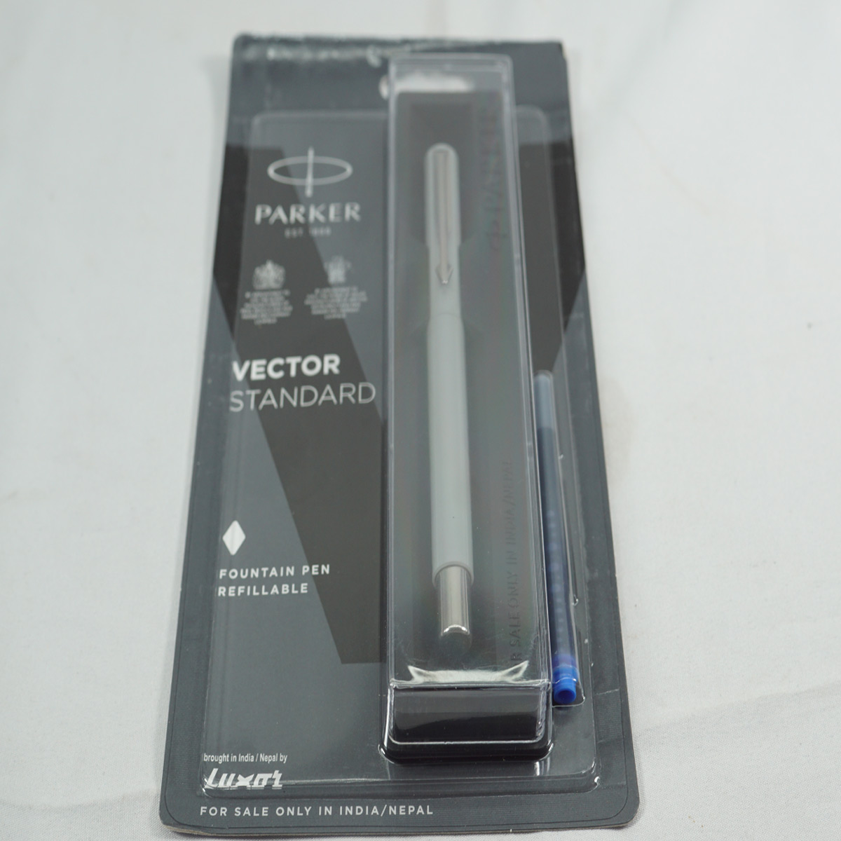 Parker Vector Standard Ash Color Body and Cap Silver Clip Fine nib ...