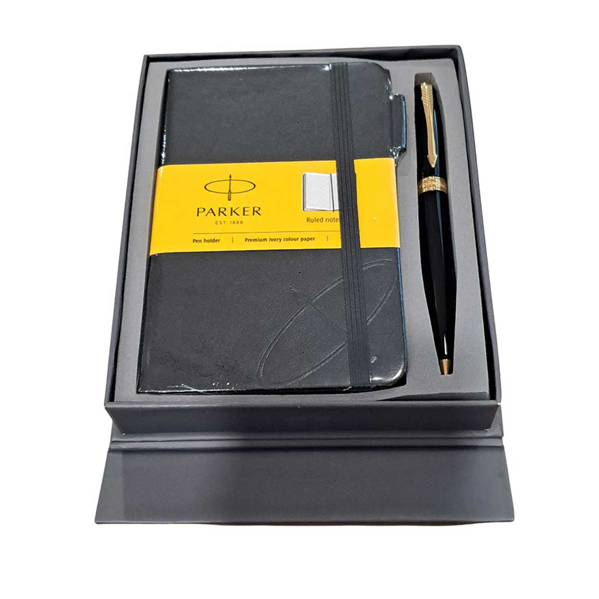 Parker Fushion Laque Black GT Ball Pen and A6 Note Giftset SKU 28472