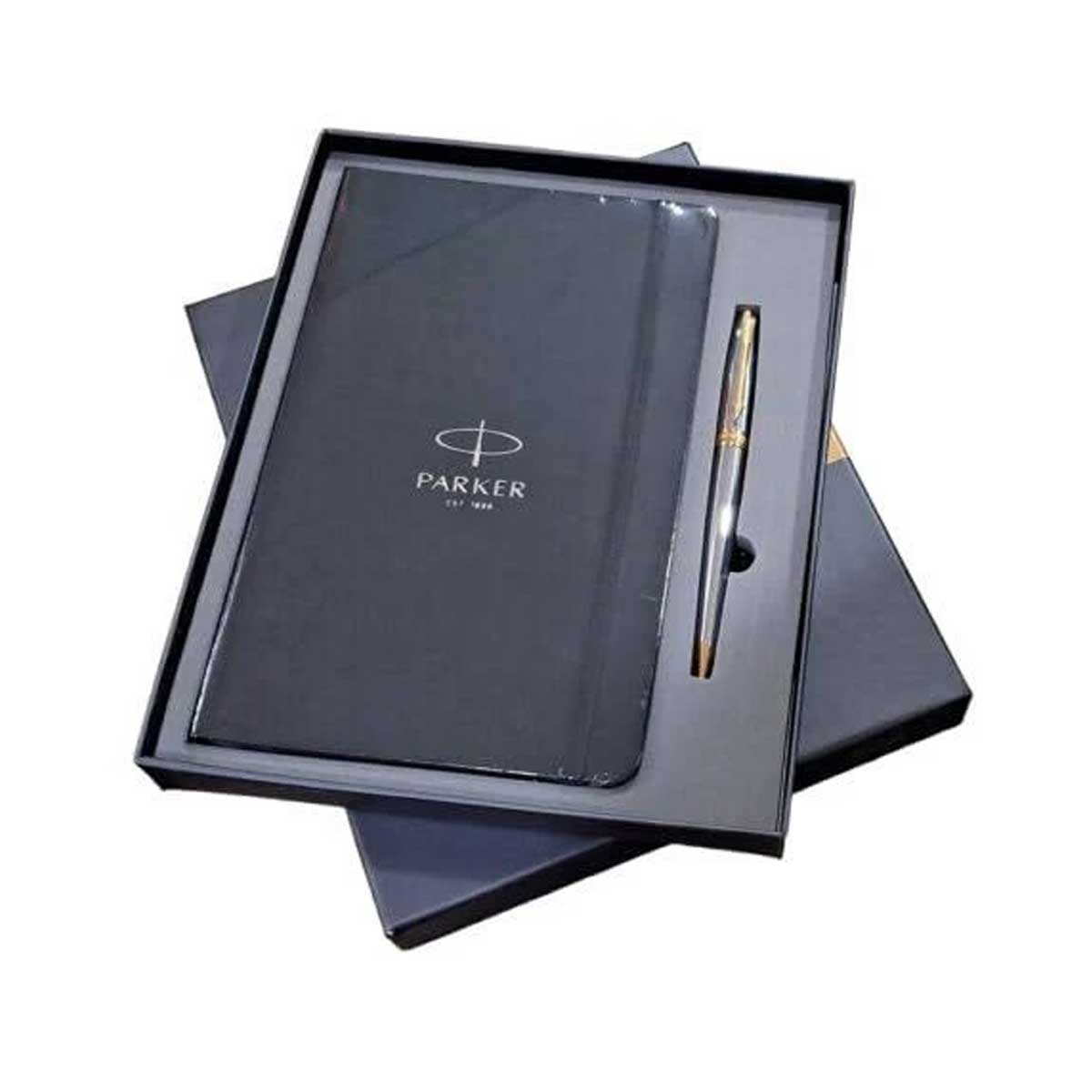 Parker Fushion Shiny Chrome GT Ball Pen and A6 Note Book Gift Set SKU 28476