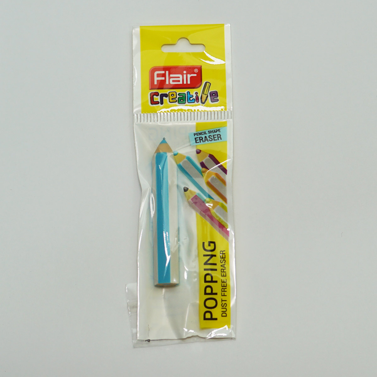 Flair Creative Popping Blue With White Color Pencil Shape Eraser SKU 50046