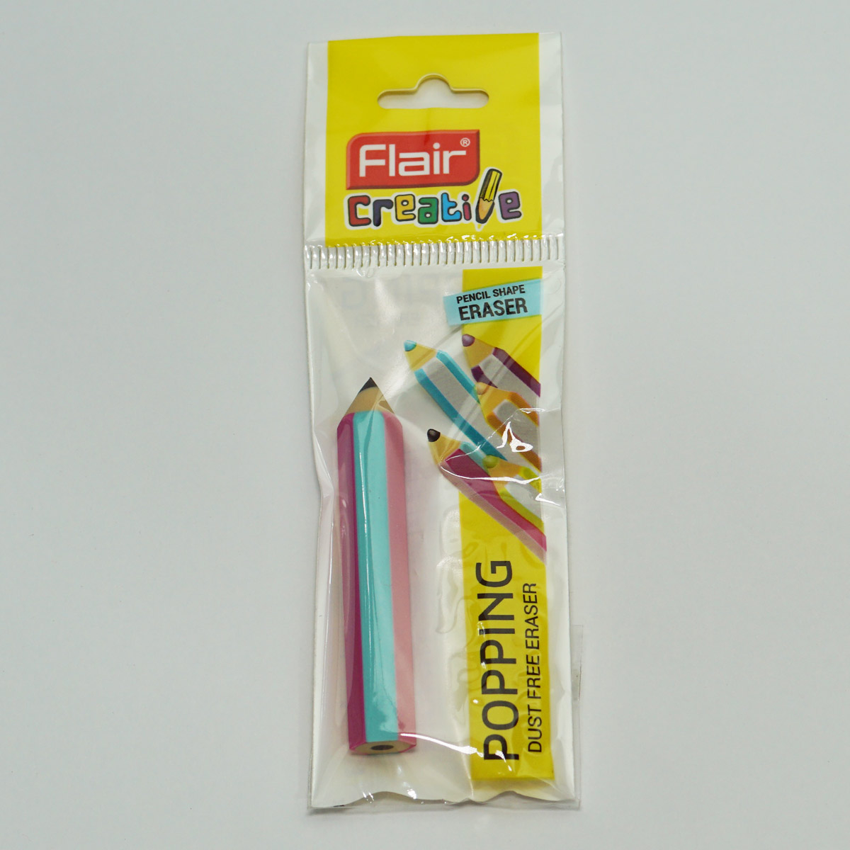 Flair Creative Popping Blue With Ping Color Pencil Shape Eraser SKU 50050