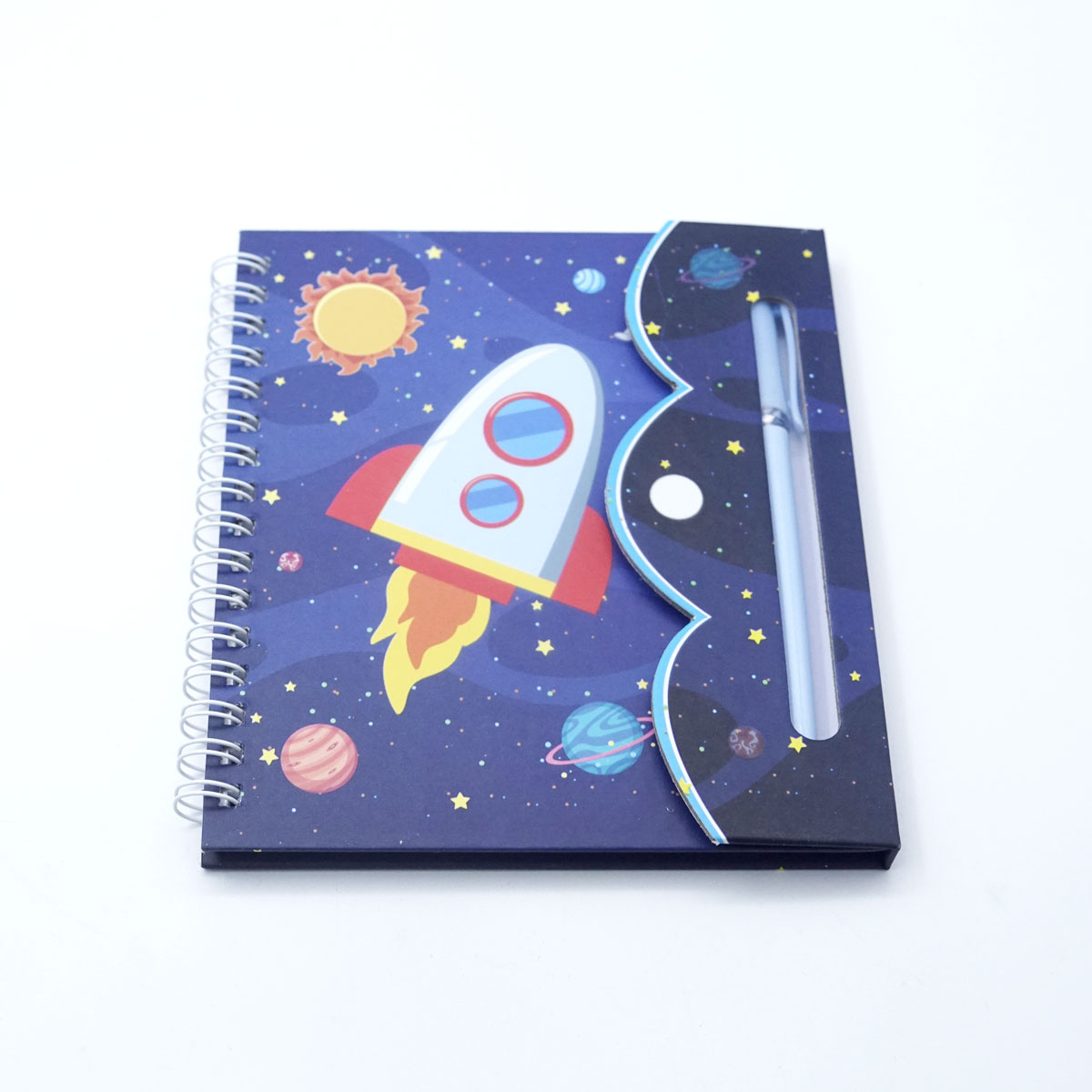 PS-022 Rocket Ship Spiral Notebook Navy Blue Color SKU 50380