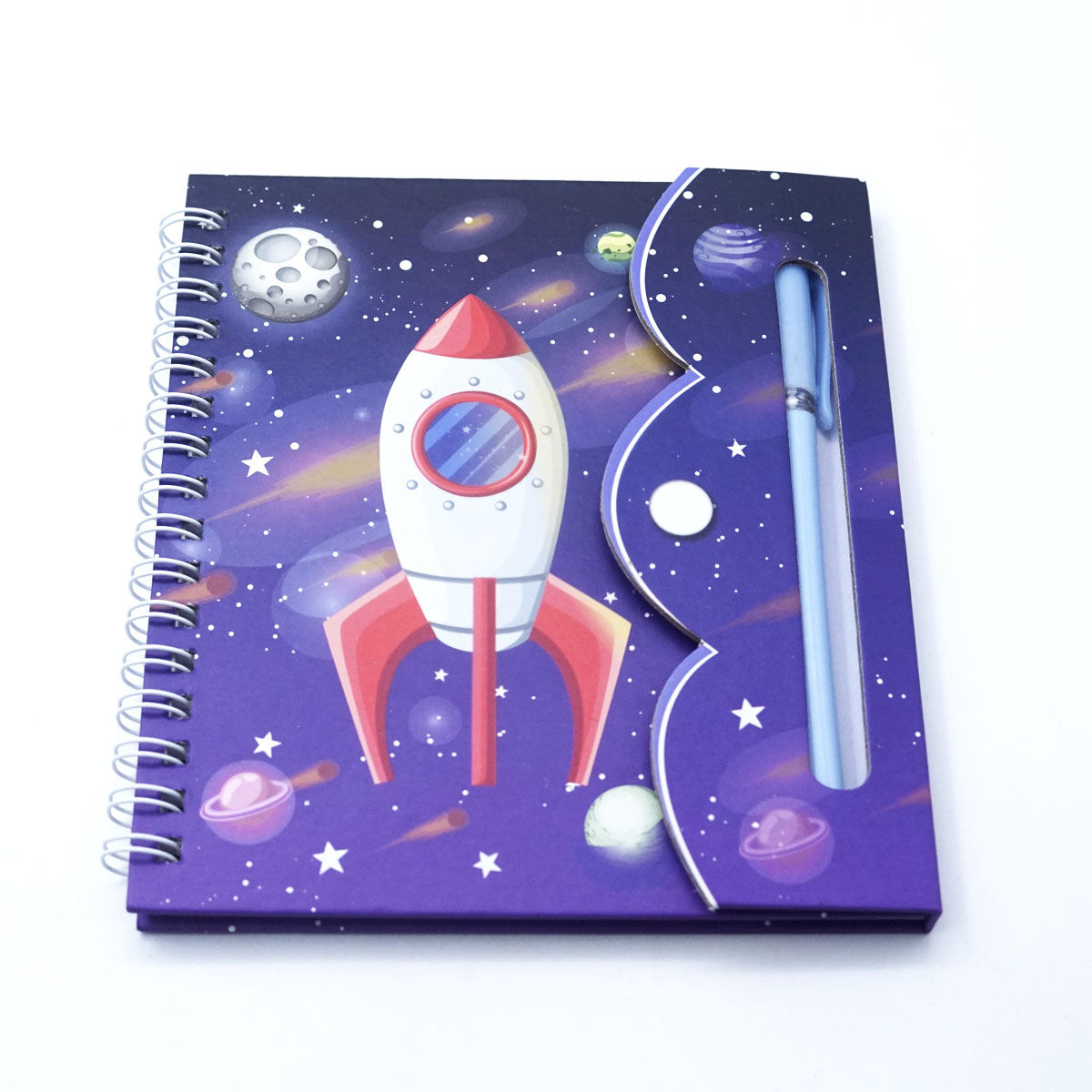PS-022 Rocket Ship Spiral Notebook Purple Color SKU 50381