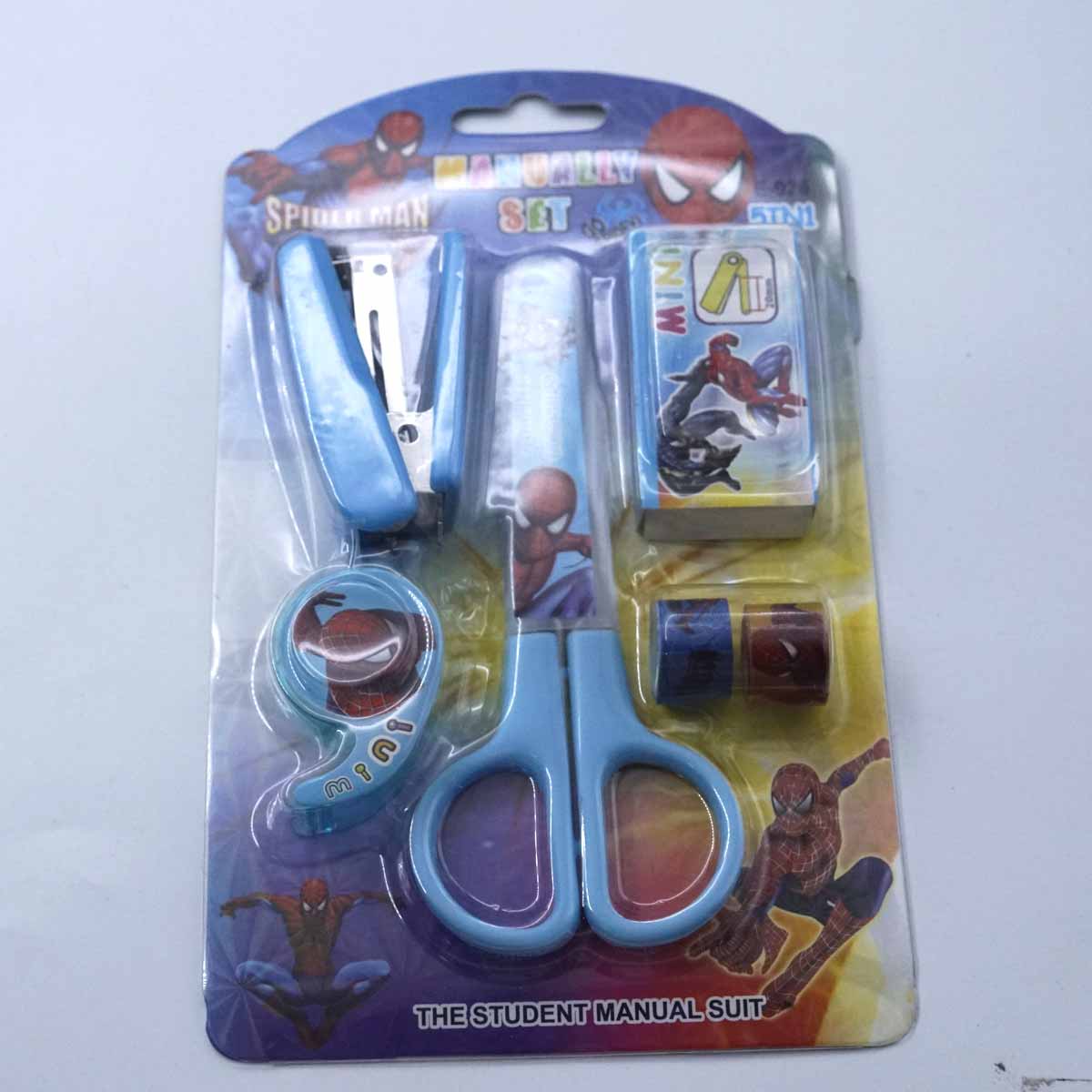Arav E026 Spider Man Design Stapler Set Blue Colour SKU 50429
