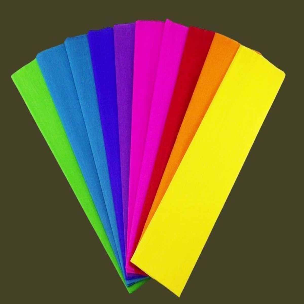 AAC 12 Color Crepe Paper Sheets SKU 51144