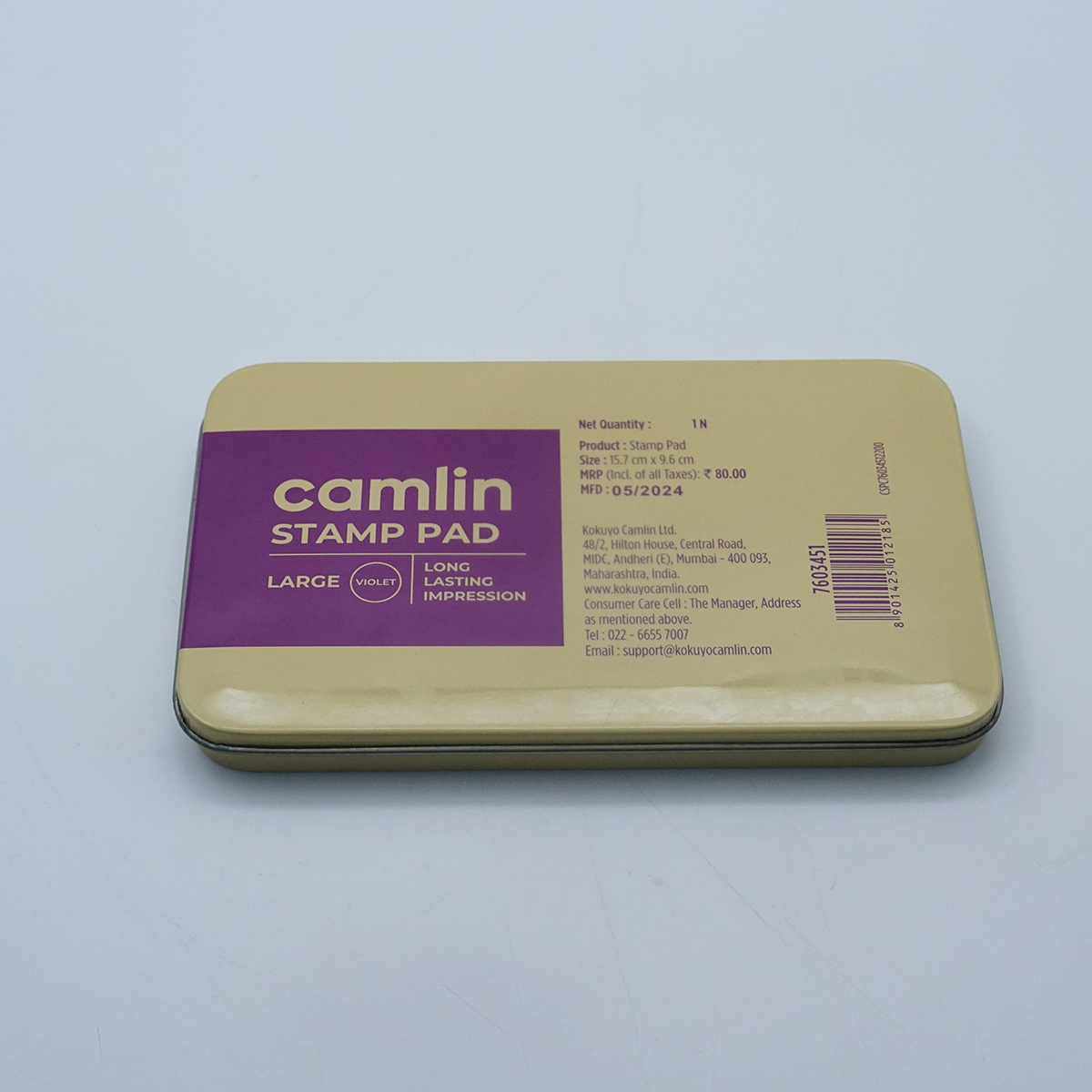 Camlin Stamp Pad Large Violet Color SKU 51314