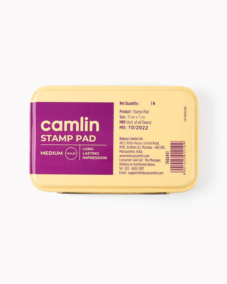 Camlin Stamp Pad Medium Long Lasting Impression Violet Colour SKU 51379