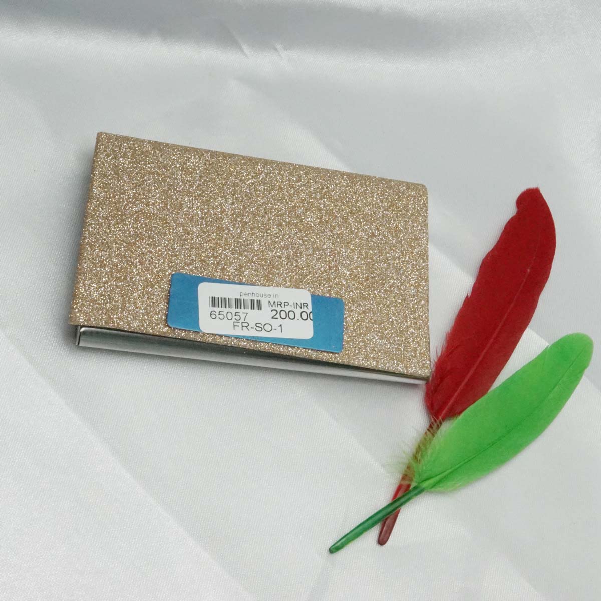 penhouse.in Gold Glitter Visiting Card Holder SKU 65057