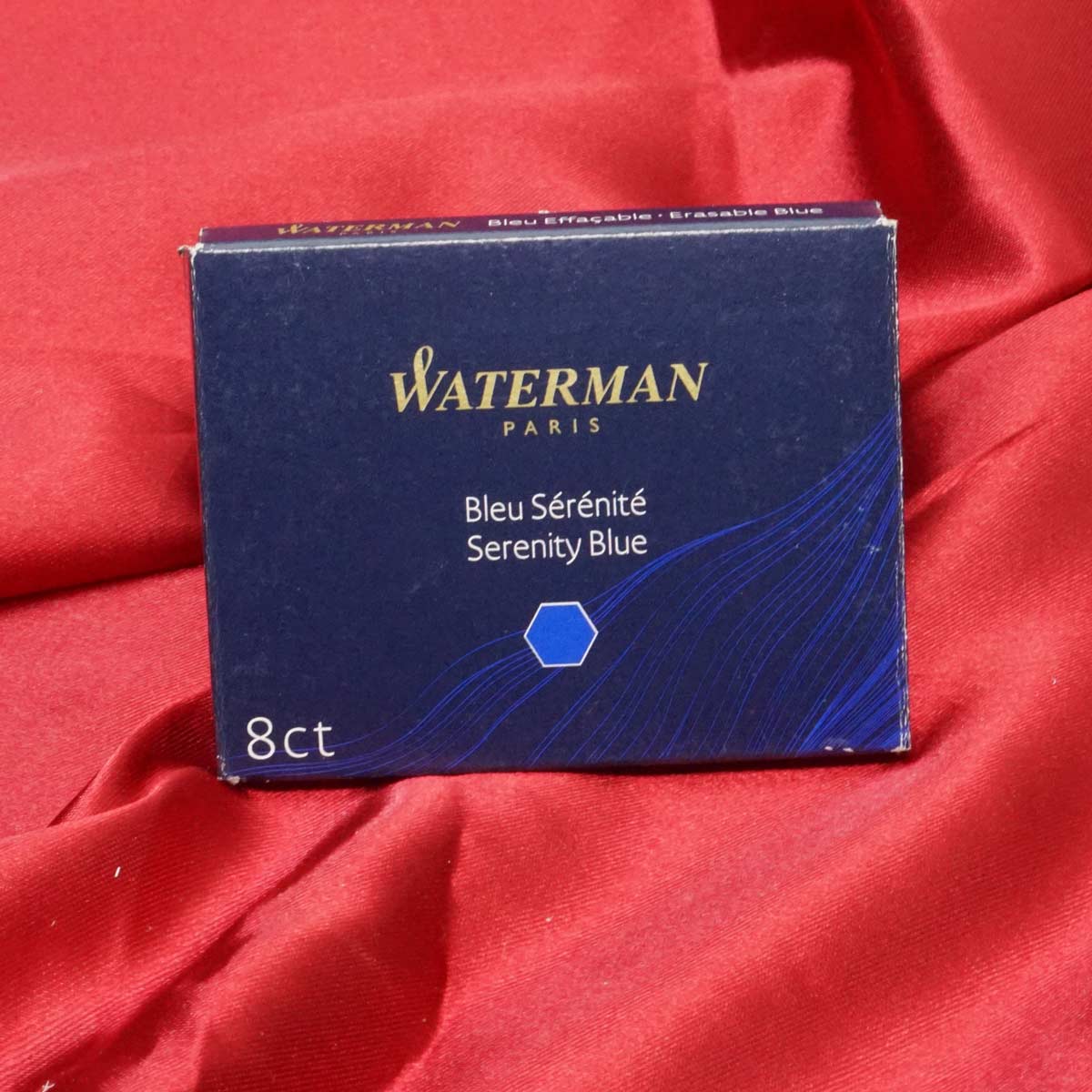Waterman Serenity Blue Color Large Size Standard 8 Piece Catridge Set ...