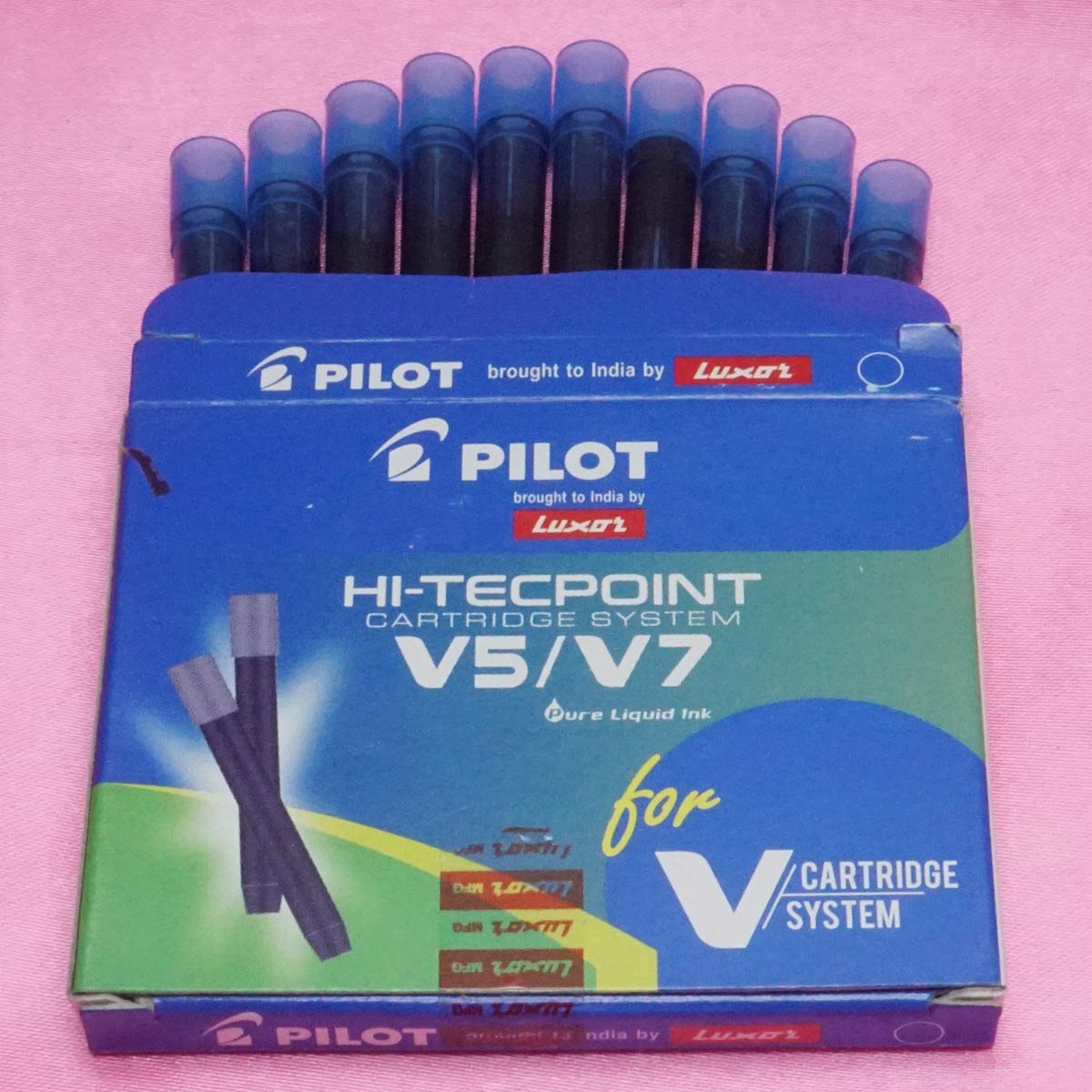Pilot Hi- Techpoint V5/V7 Blue Color Catridge With 10 Piece Set SKU 70591