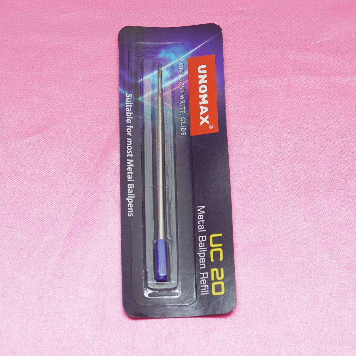 Unomax UC 20 Fine Tip Metal Blue Ball Pen Refill SKU 71109